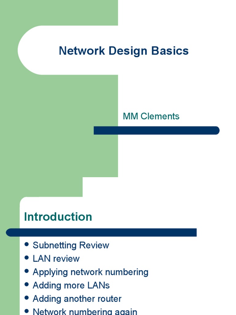 Network Design Basics: MM Clements | PDF | Ip Address | Routing
