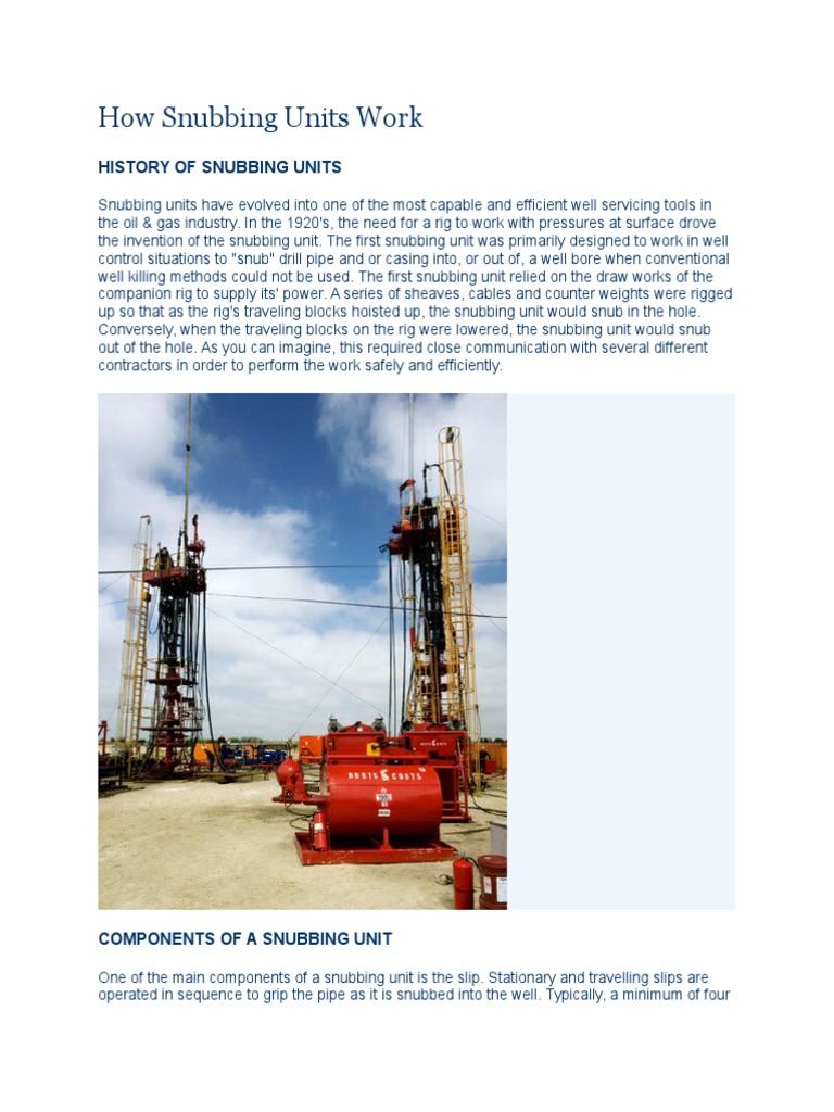 How Snubbing Units Work | PDF | Drilling Rig | Force