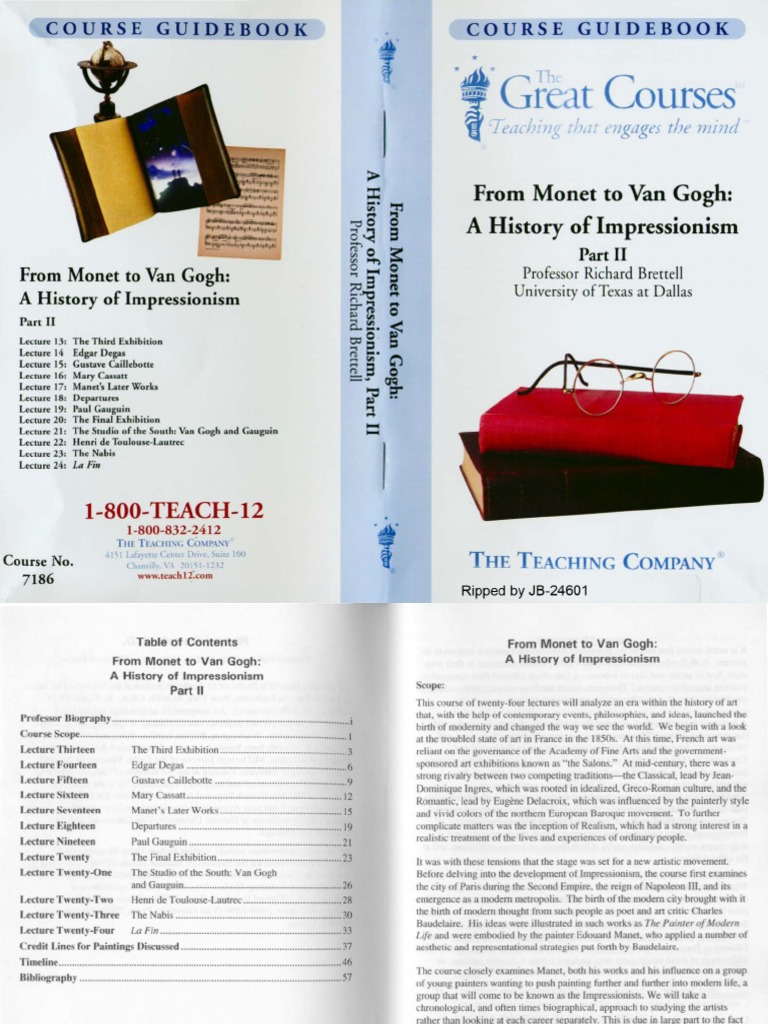 TTC - From Monet To Van Gogh, History of Impressionism (Brettell) - Guidebook 2 | PDF ...