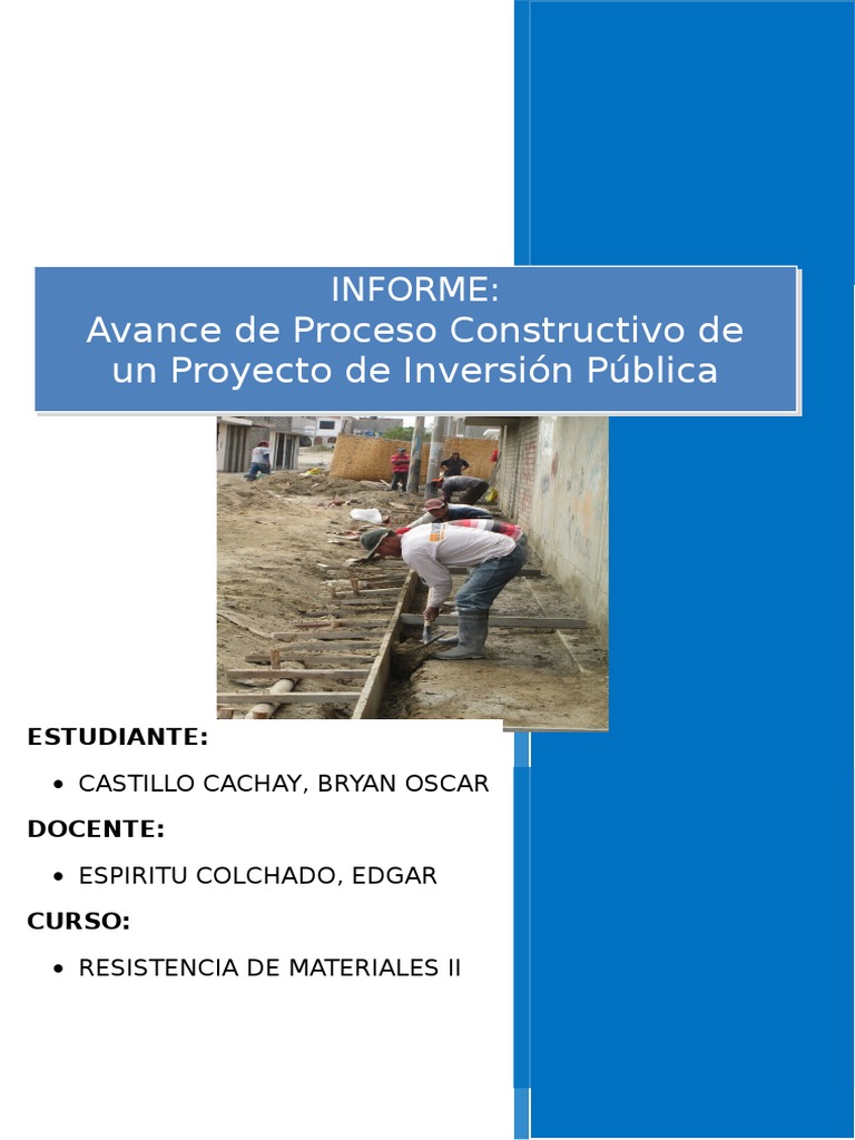 Informe Final de Avance de Obra Veredas | PDF | Peatonal | Hormigón