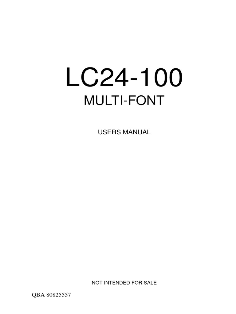 Multi-Font: Users Manual | PDF | Printer (Computing) | Electrical Connector