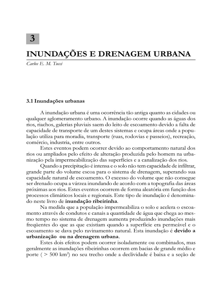 Carlos Tucci Inundaciones y Drenajes Urbanos | PDF | Enchente | Vertedouro