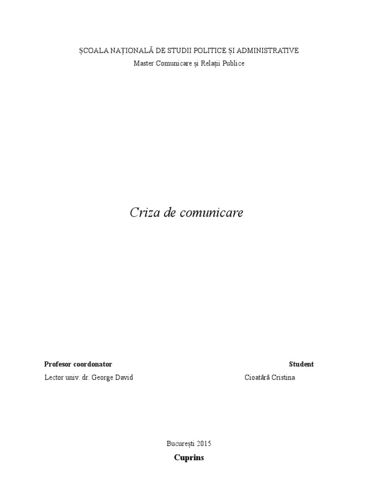 Comunicare Criza | PDF
