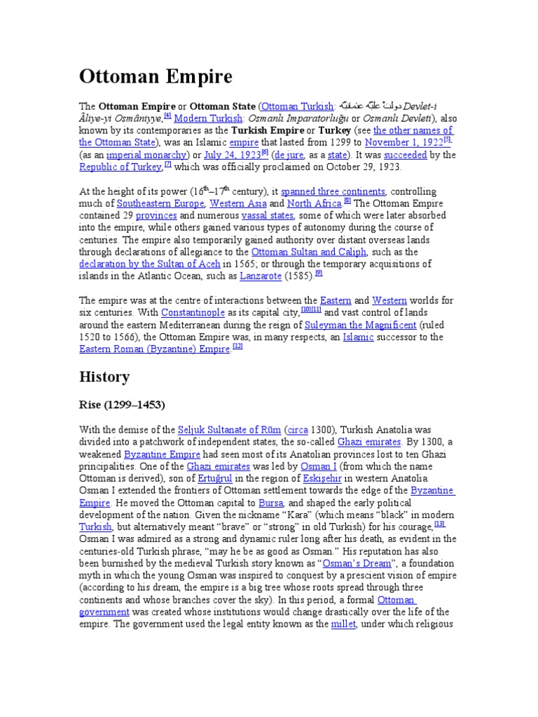 Ottoman Empire | PDF | Ottoman Empire | Politics Of The Ottoman Empire