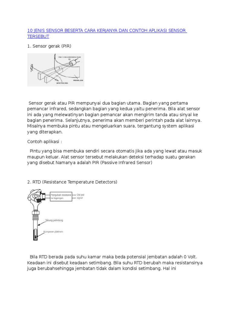 10 Jenis Sensor Beserta Cara Kerjanya Dan Contoh Aplikasi Sensor ...
