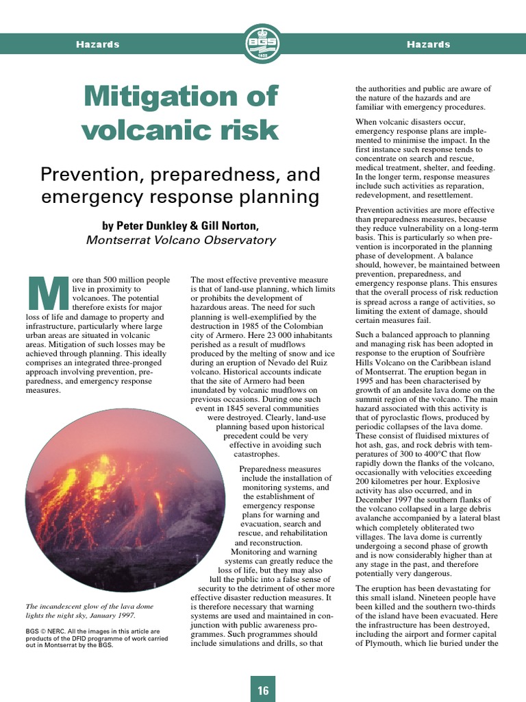 Mitigation of Volcanic Risk | PDF | Volcano | Volcanology
