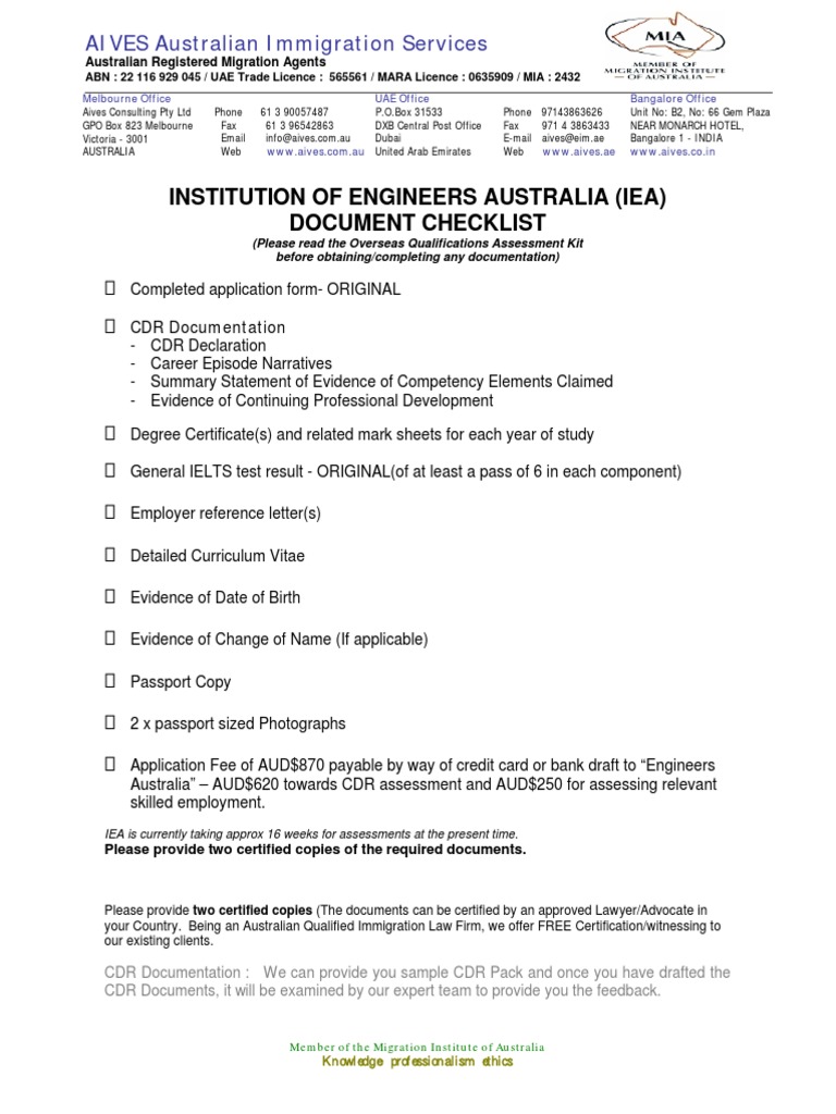Engineers Australia Skill Assessment Guide | PDF