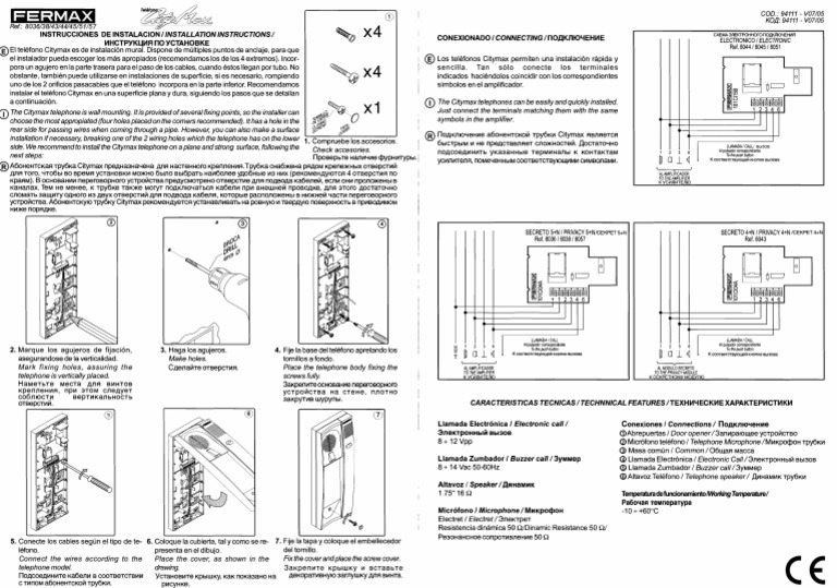 Interfono Fermax | PDF | Ingeniería de audio | Tecnología de sonido