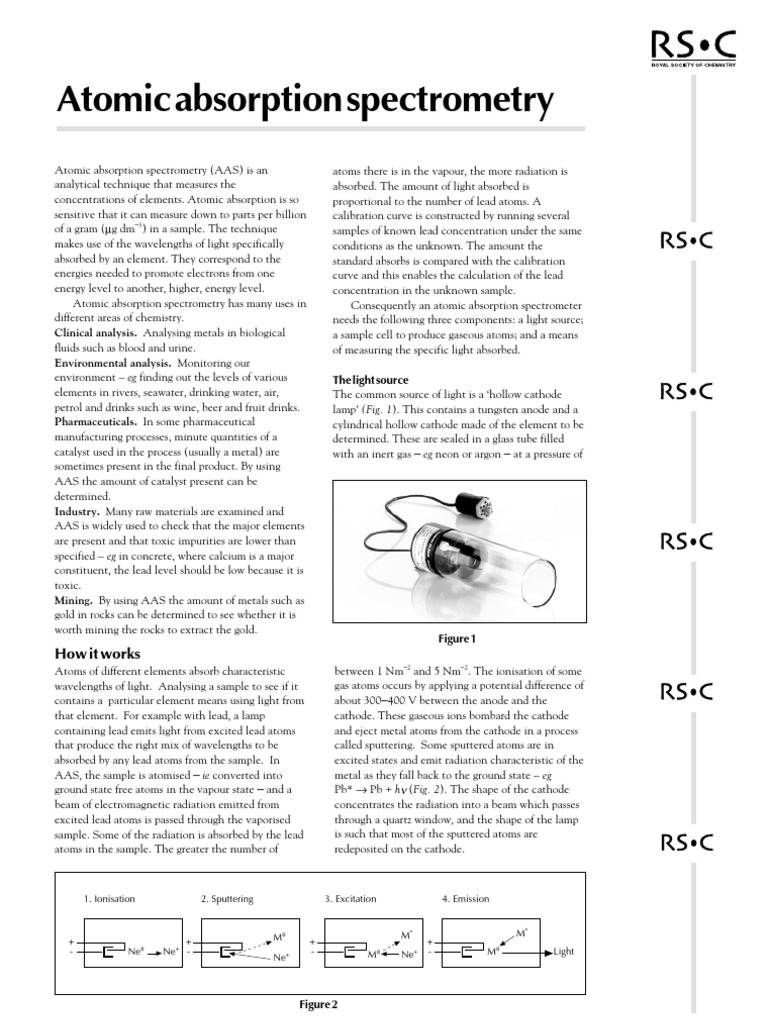 Atomic Absorption Spectrometry | PDF