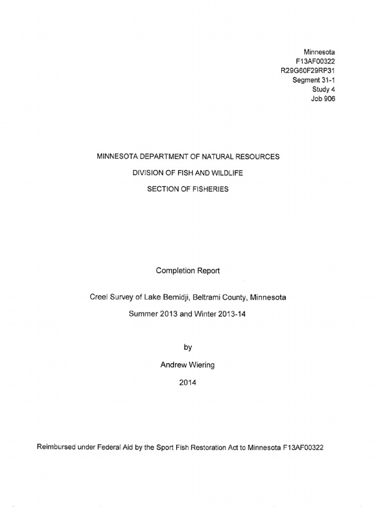 DNR Creel Survey Report | PDF