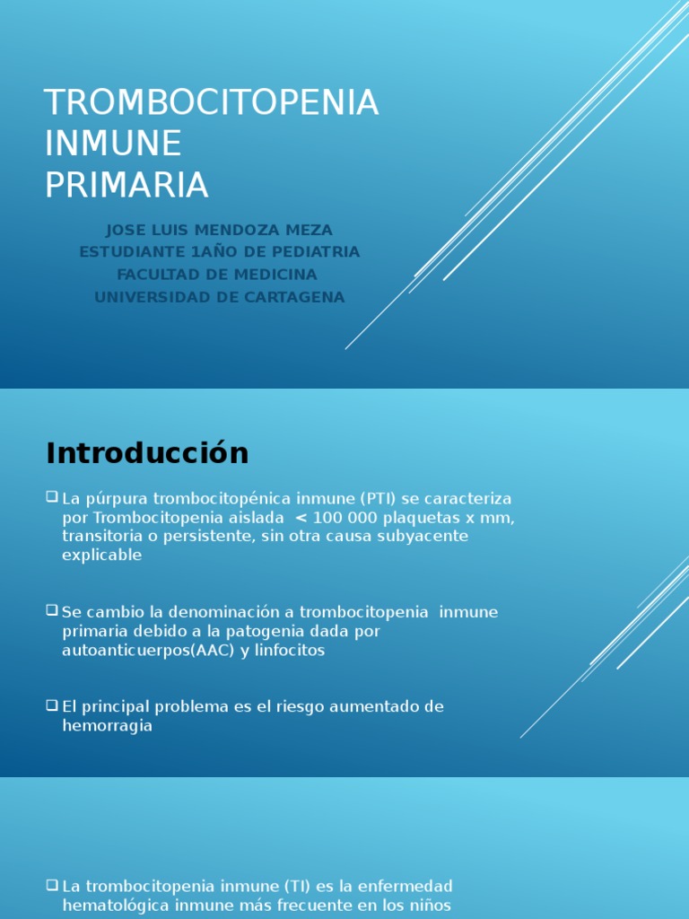Trombocitopenia Inmune Primaria | PDF | Plaqueta | Antígeno