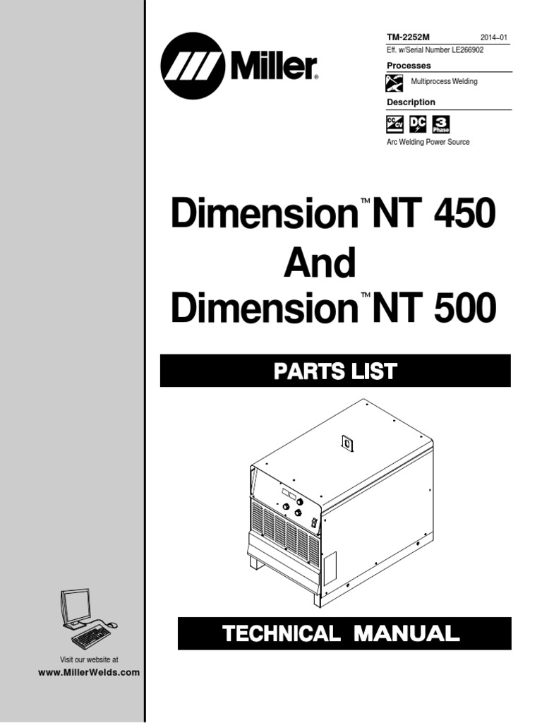 Dimension NT 450 Parts List | PDF | Welding | Construction