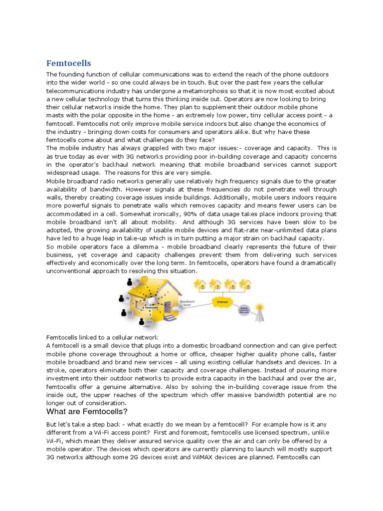 Fem To Cells | PDF | Internet Access | Cellular Network