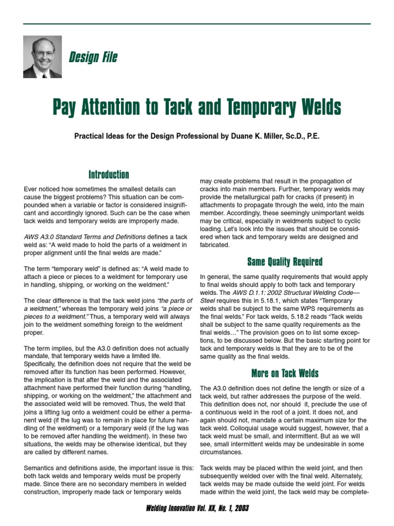 Design File - Tack and Temporary Welds | PDF | Welding | Construction