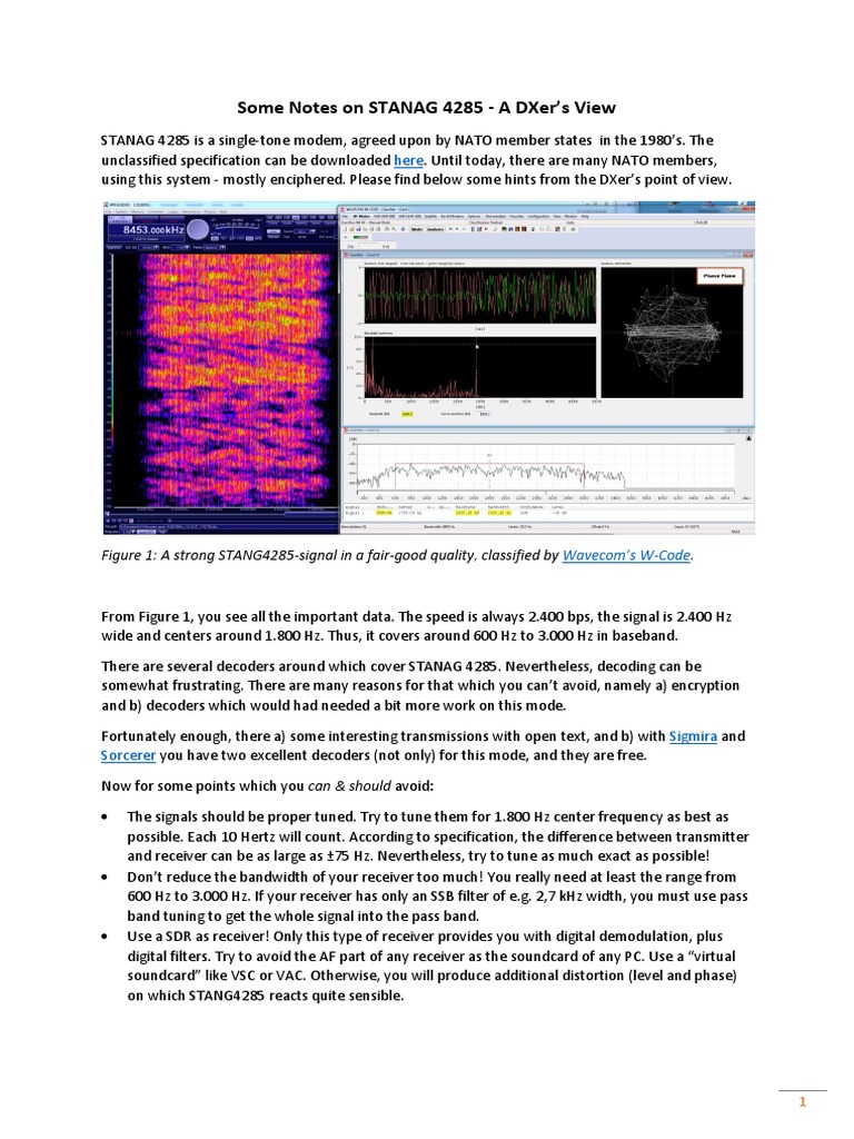 Some Notes On NATO STANAG 4285 MODEM | PDF | Bit Rate | Modem