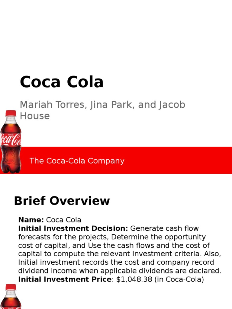 Coca Cola - Portfolio Project | PDF | The Coca Cola Company | Investing