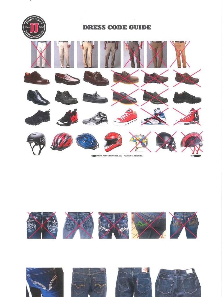 Jimmy John's Dress Code Pictorial | PDF | Clothing | Business