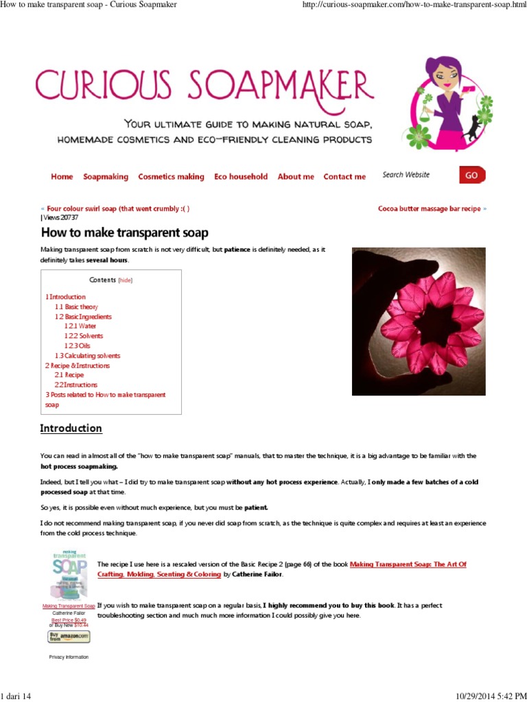 Transparent Soap Making Guide | PDF | Soap | Ethanol