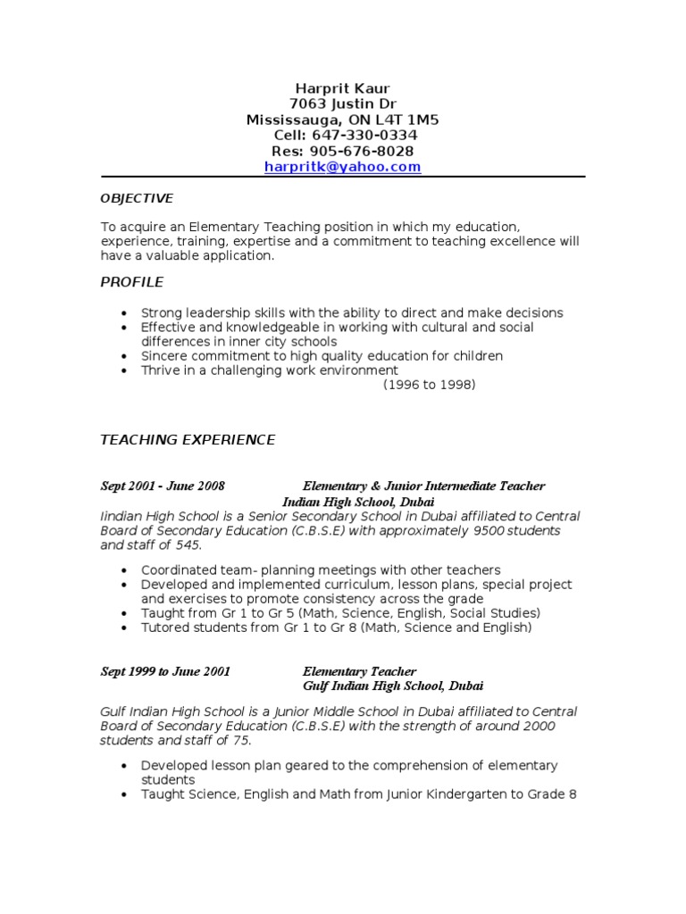 Oct Resume | Download Free PDF | Middle Schools | Teachers