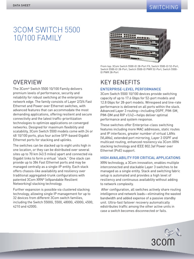 DataSheet 5500 | Network Switch | Computer Network