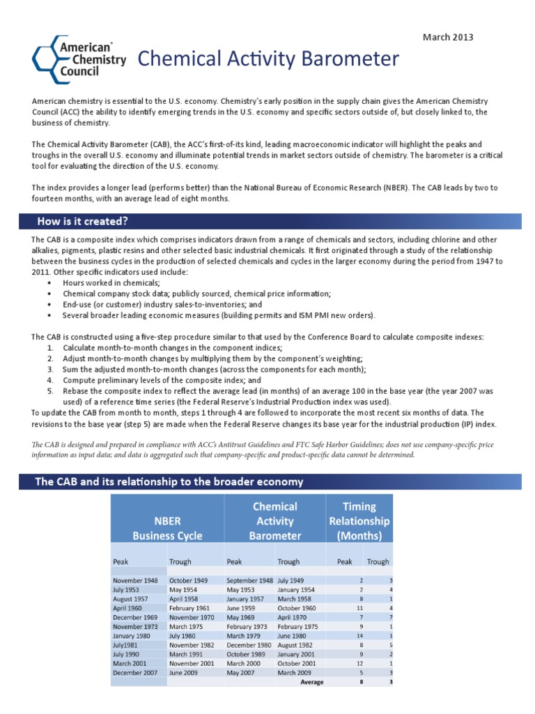 Chemical Activity Barometer Overview | PDF | Economic Indicators ...