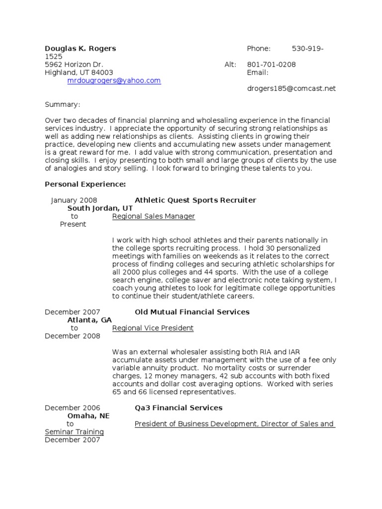 Douglas K. Rogers Resume | PDF | American International Group | Atlanta ...