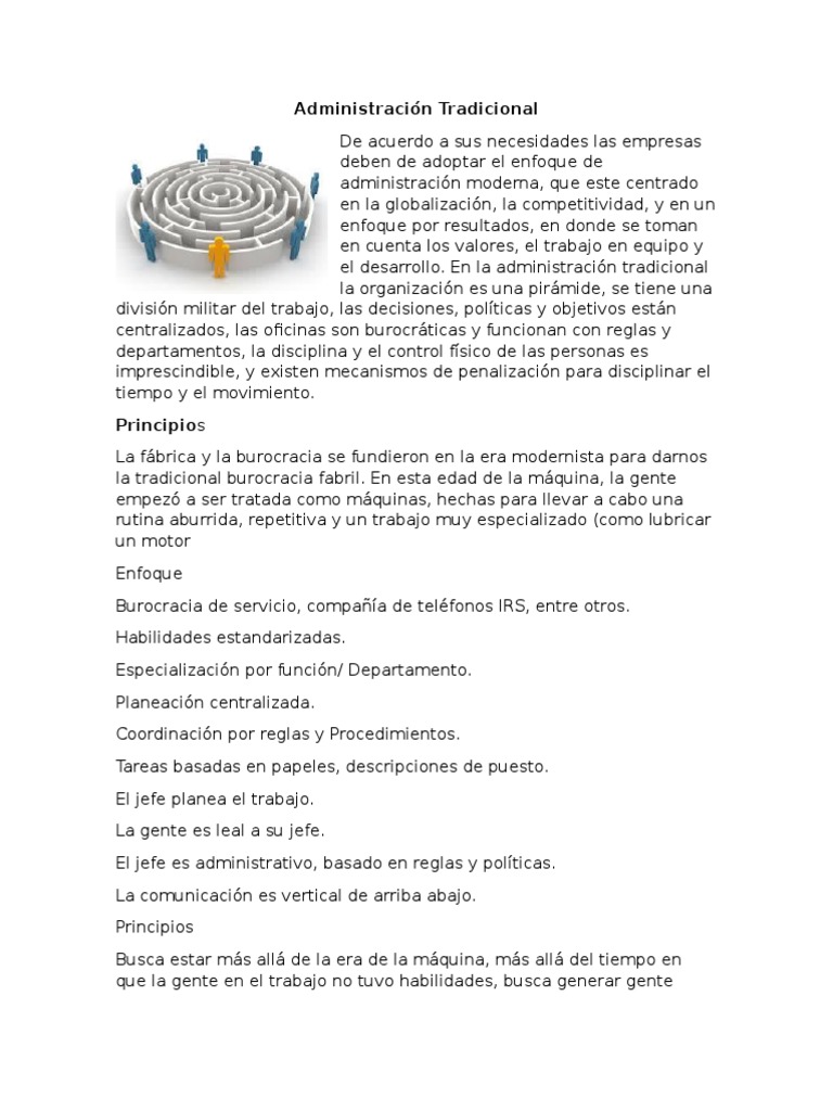 Administración Tradicional | PDF | Burocracia | Salario