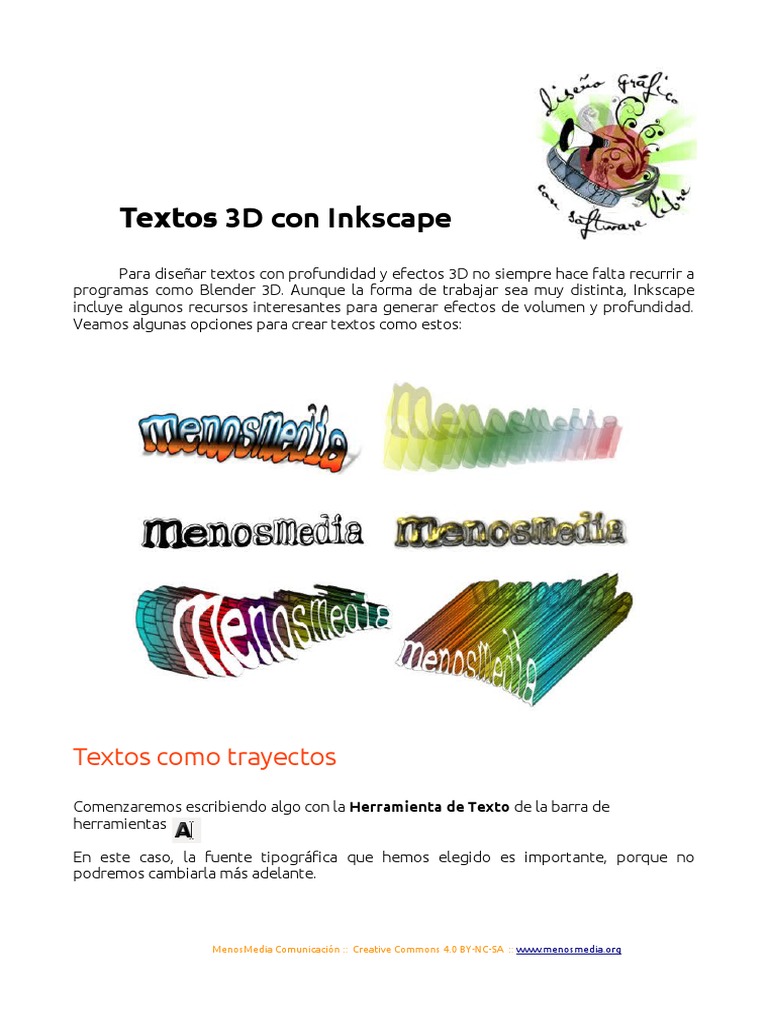 Textos 3D en Inkscape: Guía Práctica | PDF | Ventana (informática) | Color