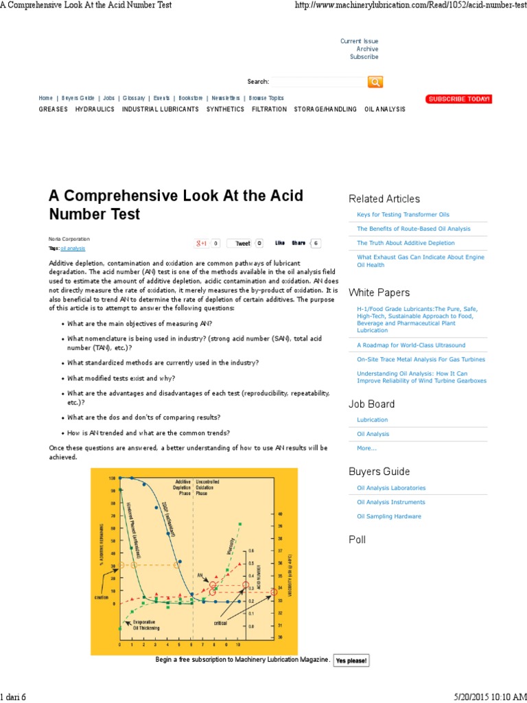 A Comprehensive Look at The Acid Number Test PDF | PDF | Ph | Titration