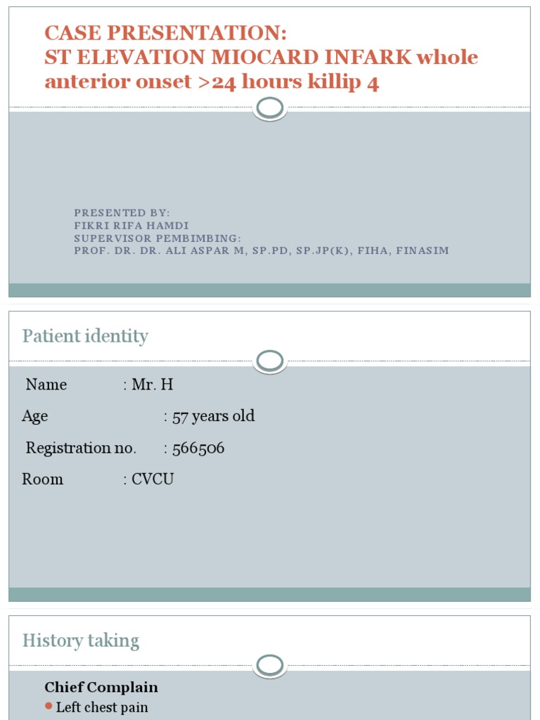 Case Presentation: ST Elevation Miocard Infark Whole Anterior Onset 24 ...