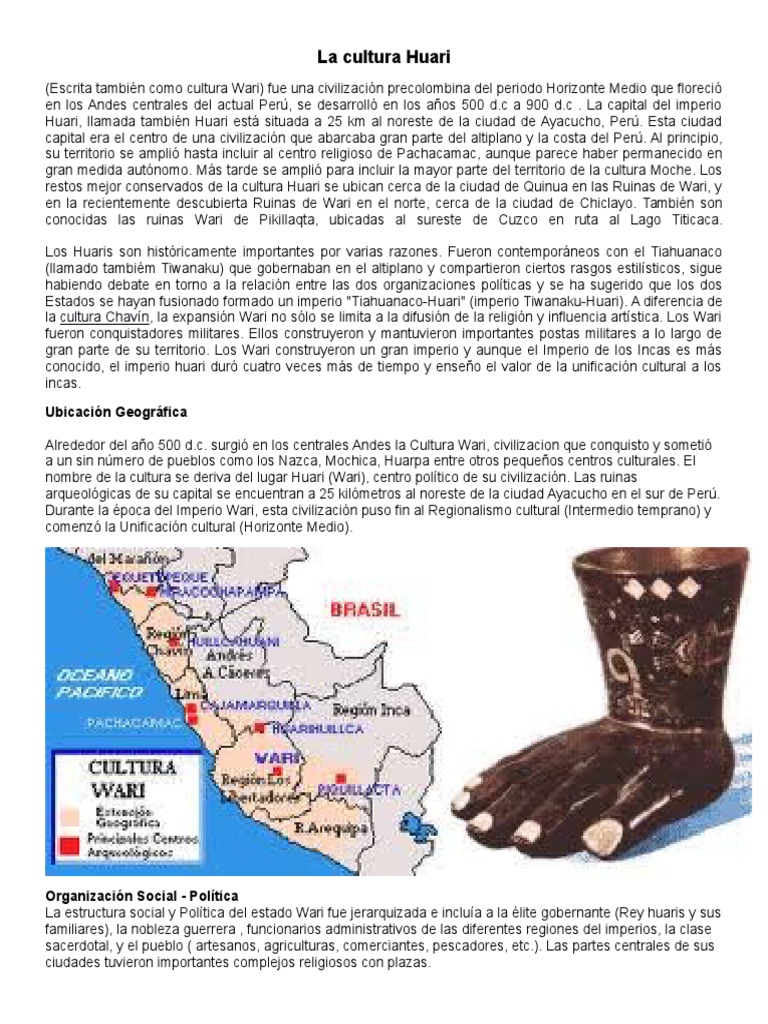 Cultura Huari: Ubicación y Legado | PDF | Perú | Cultura (general)