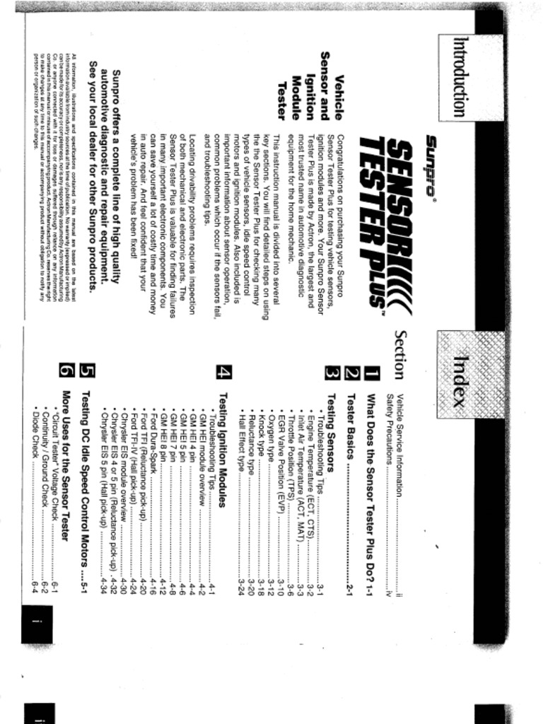 Actron CP9080 Sensor Tester Plus | PDF
