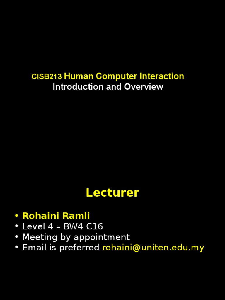 CISB213 Human-Computer Interaction Course | PDF