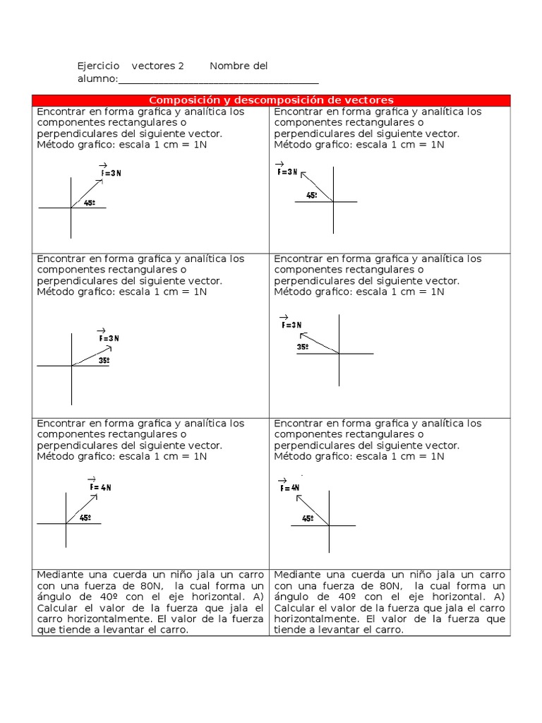 Composición Y Descomposición De Vectores Vector Euclidiano Física