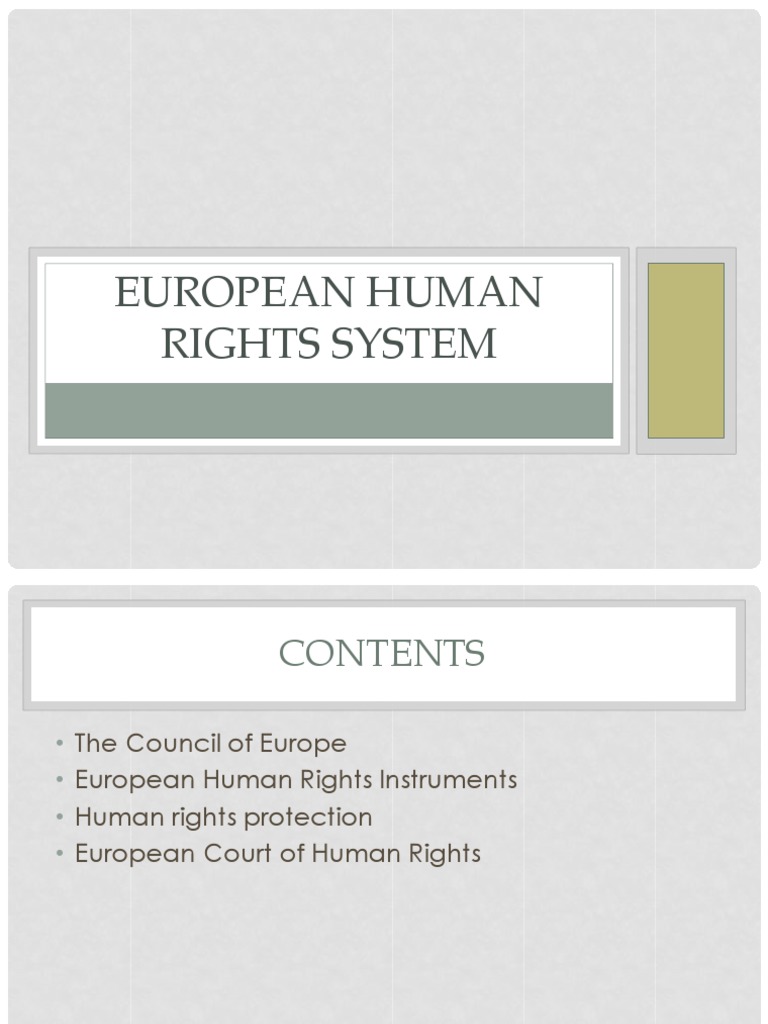 Overview of European Human Rights System | PDF | European Convention On ...