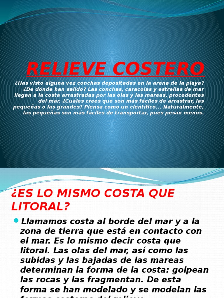 Formas y Tipos de Relieve Costero | PDF | Costa | Zona litoral