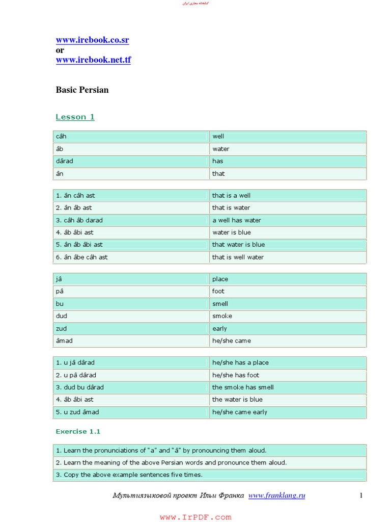 Persian Lessons in Romanization | PDF