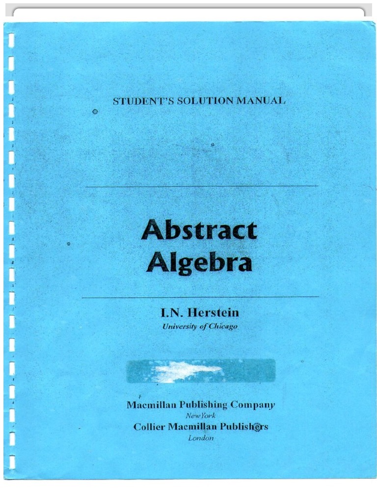 Herstein Abstract Algebra Student's Solution Manual | PDF