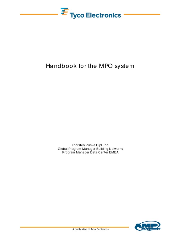 MPO Handbook Customer | PDF | Optical Fiber | Electrical Connector