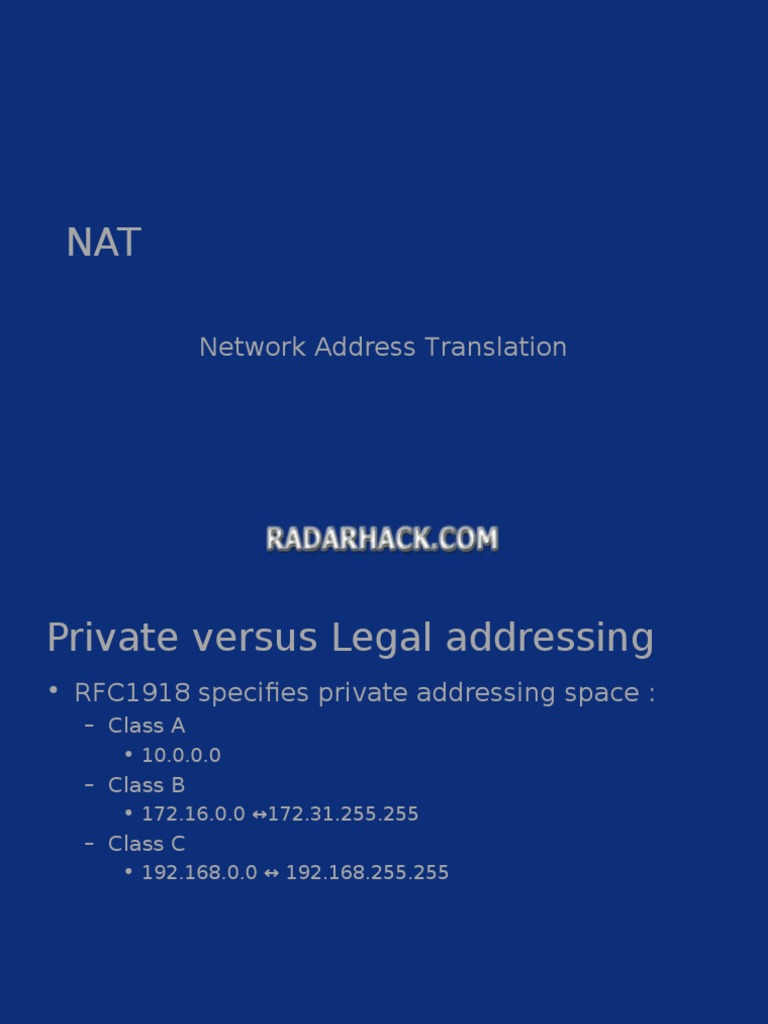 Network Address Translation | PDF | Ip Address | Internet Standards