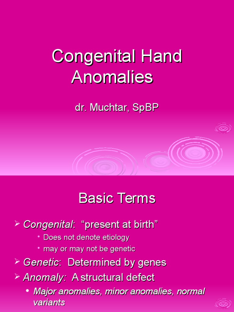 Congenital Hand Anomalies Overview | PDF | Congenital Disorder | Hand