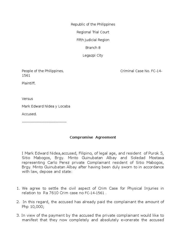 Compromise Agreement | PDF