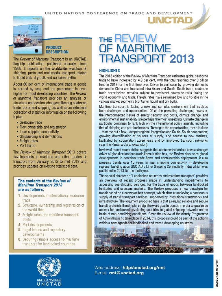Of Maritime Transport: Review | PDF | Ship Transport | Containerization