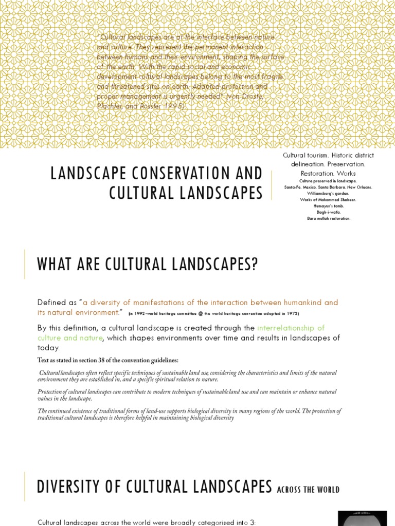 Landscape Conservation and Cultural Landscapes | PDF | Historic ...