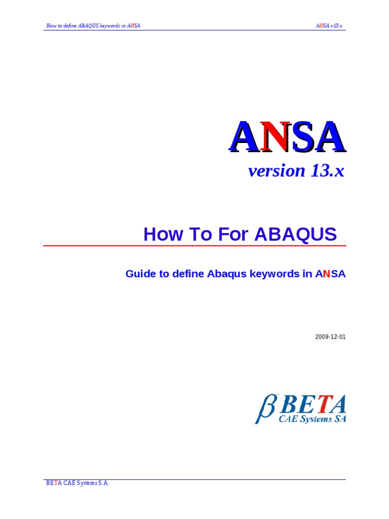 Abaqus Keywords | PDF | Parameter (Computer Programming) | Computing And Information Technology