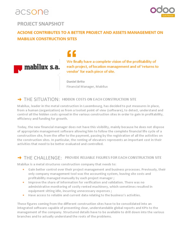 Odoo Case Study | PDF | Investment Management | Invoice