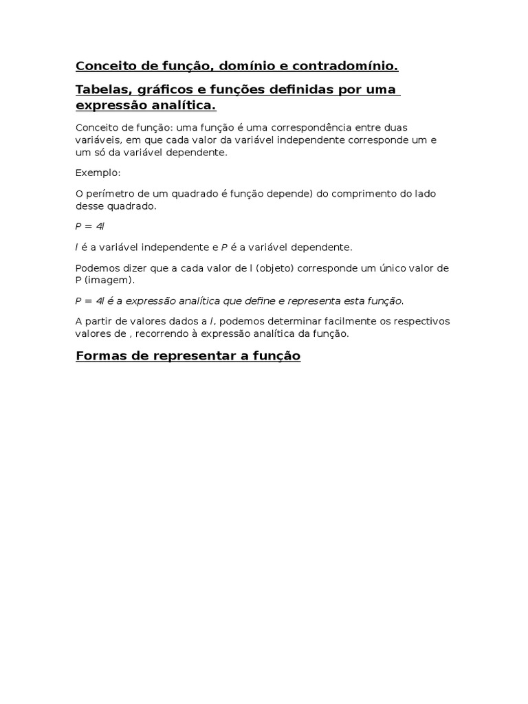Função: Conceitos e Representações | PDF | Função (Matemática ...