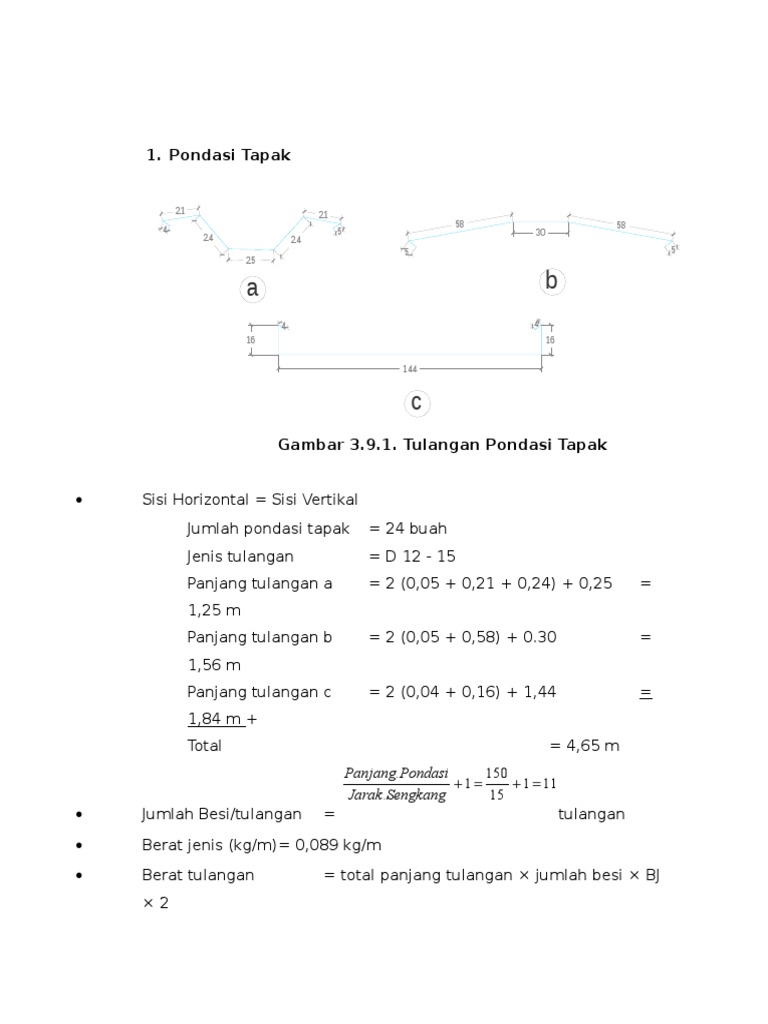 Perhitungan Pembesian | PDF