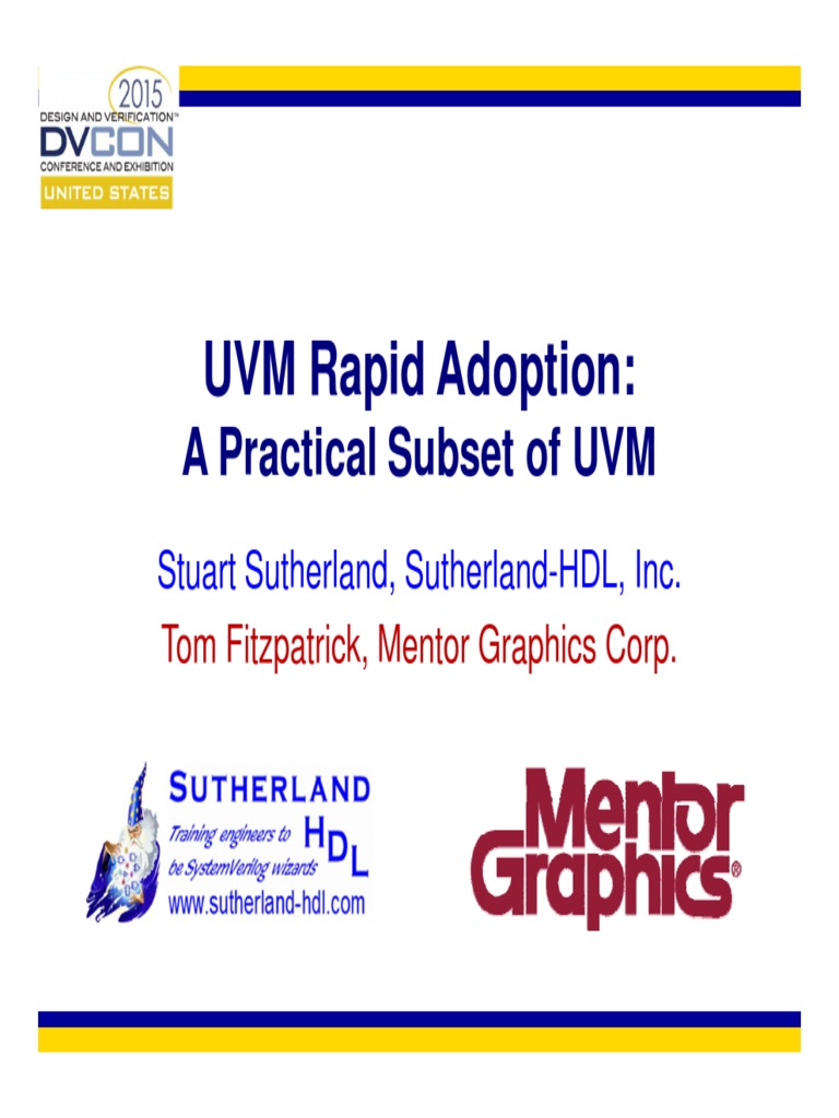 2015 DVCon UVM Rapid Adoption Presentation | PDF | Object Oriented Programming | Library (Computing)