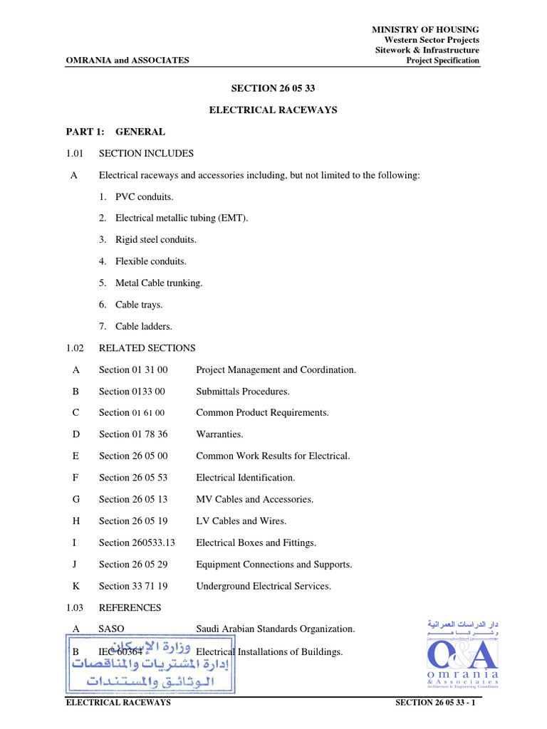 Section 26 05 33-Electrical Raceways PDF | PDF | Electrical Wiring ...
